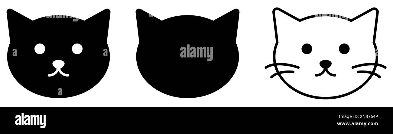 Cat head icons set. Vector illustration Stock Vector Image & Art - Alamy