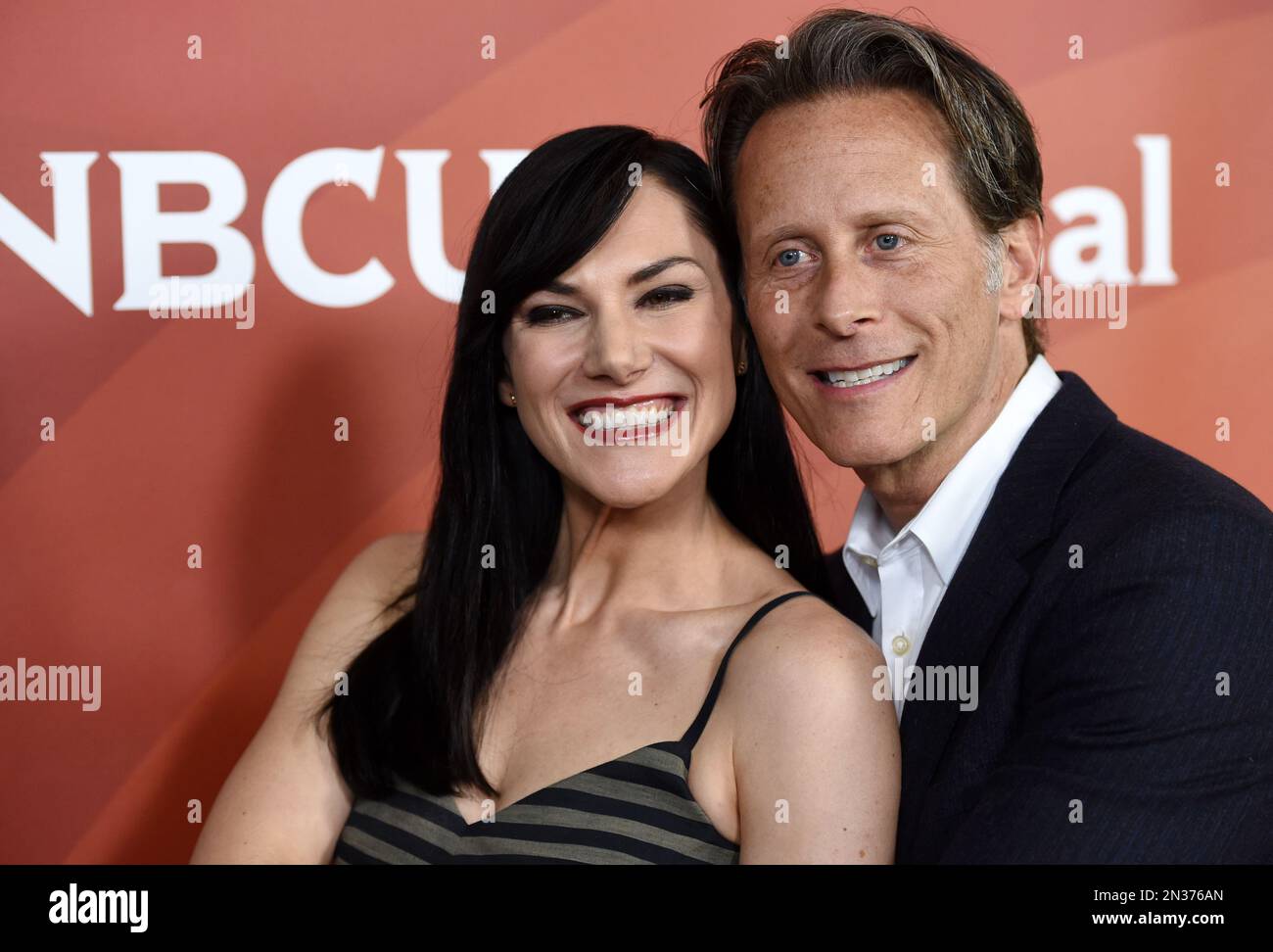 Kyra Zagorsky, left, and Steven Weber, cast members in the Syfy series ...
