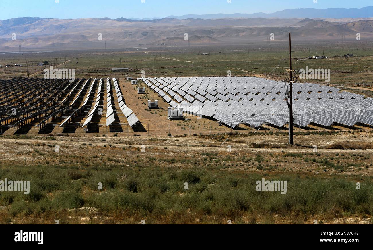 A view of some of the 749,088 solar panels at the California Valley ...