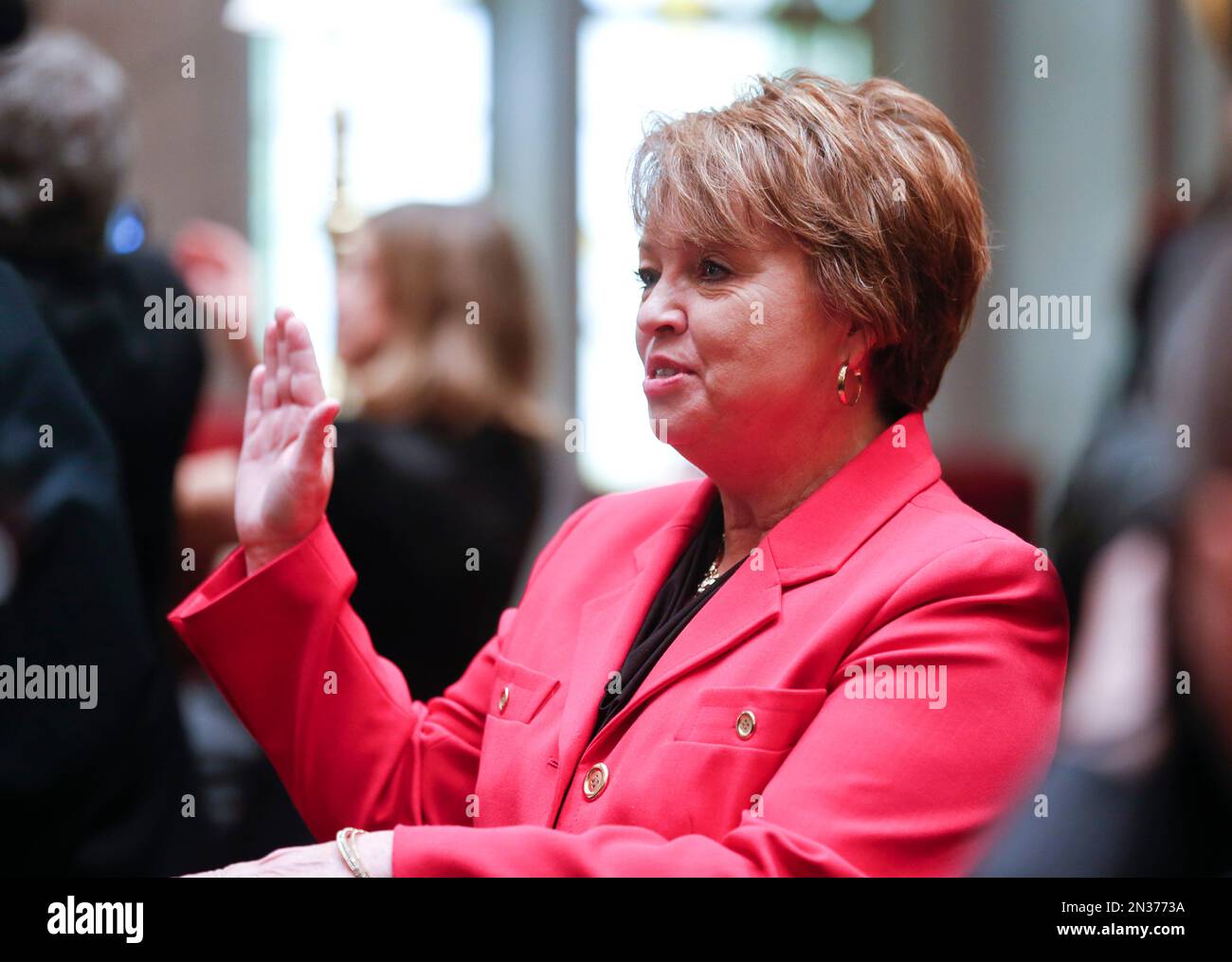 Sen. Patty Ritchie, R-Watertown, is sworn in on Wednesday, Jan. 7, 2015 ...
