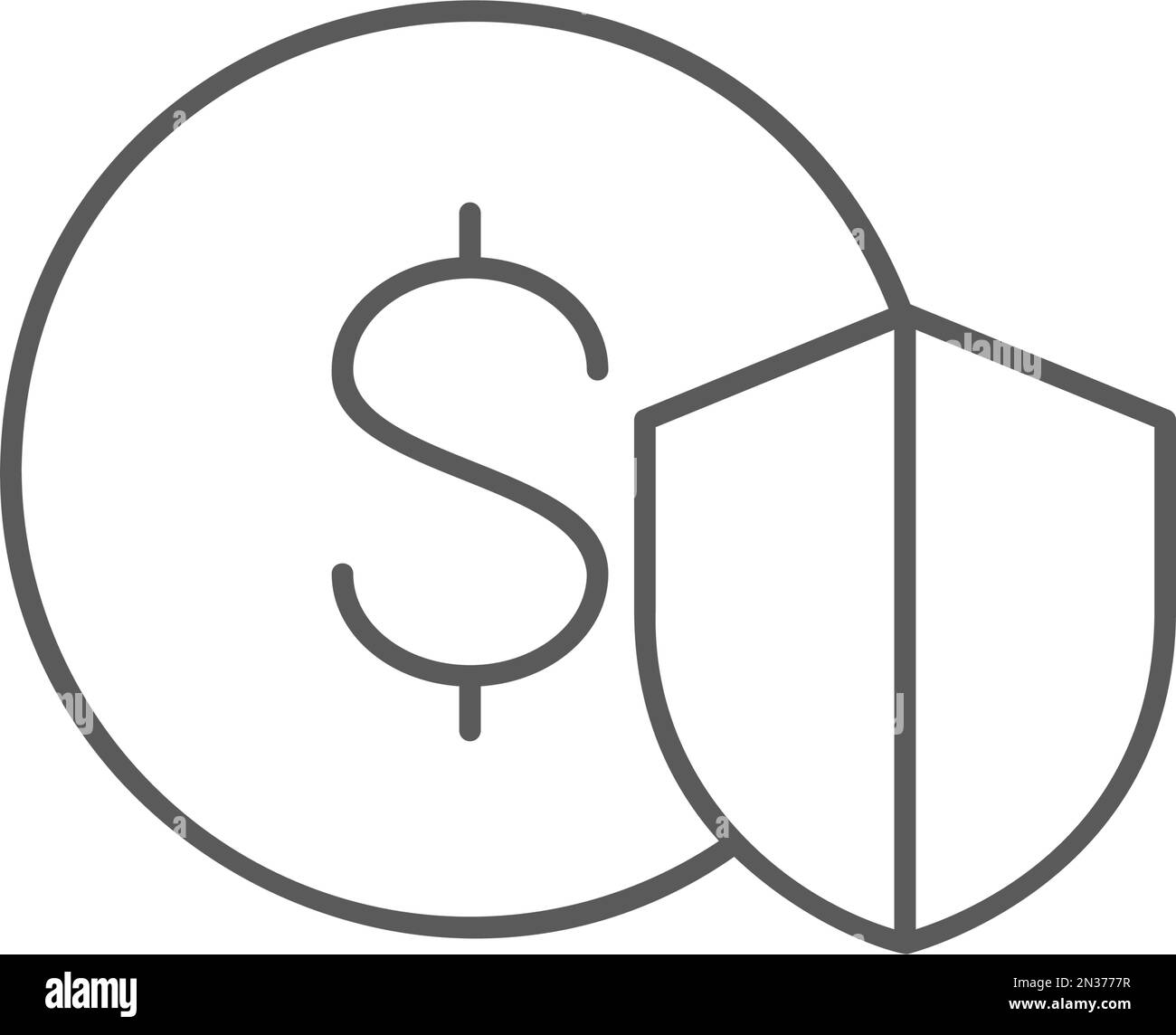 Shield with coin, money safety, insurance, protection money lineal icon ...