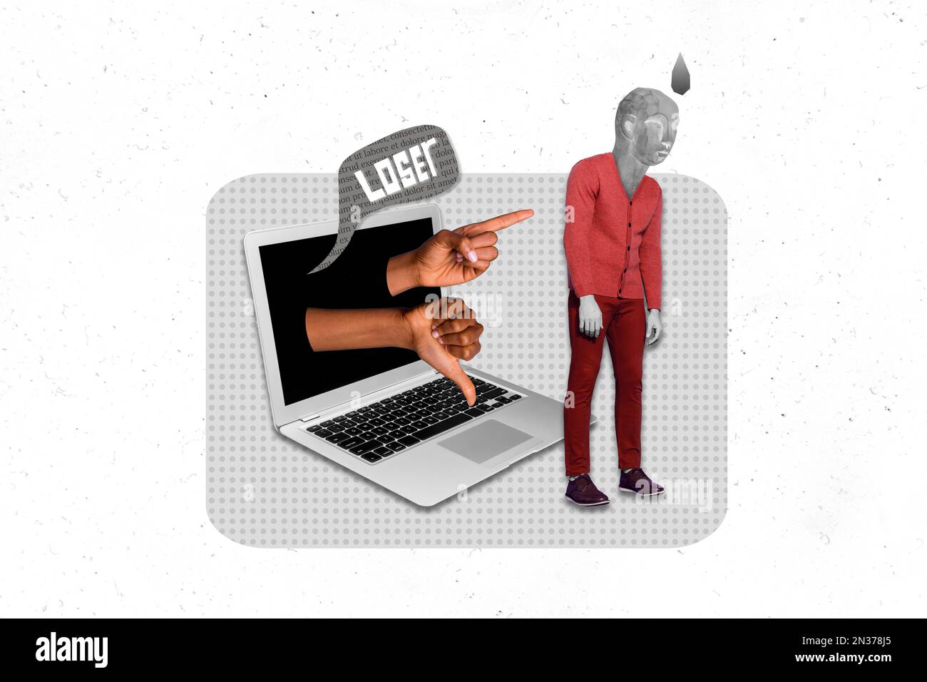 Creative collage photo of young upset student man internet ...