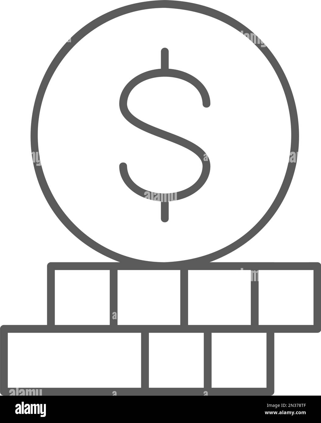 Coin pile, money currency lineal icon. Finance, payment, invest finance ...