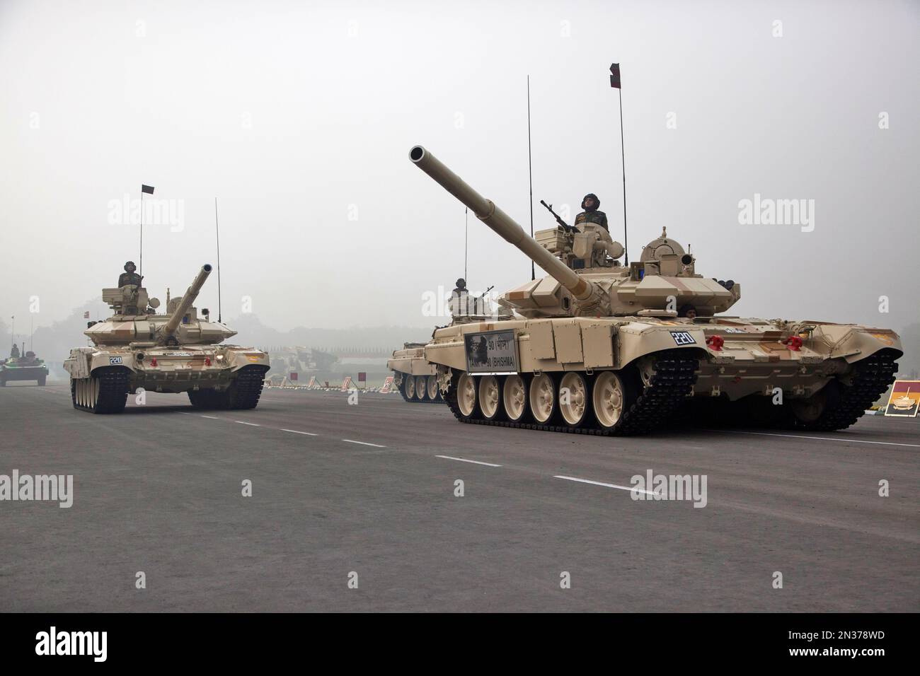 Indian Army' Tanks Bhishma participate in a parade on the occasion of ...