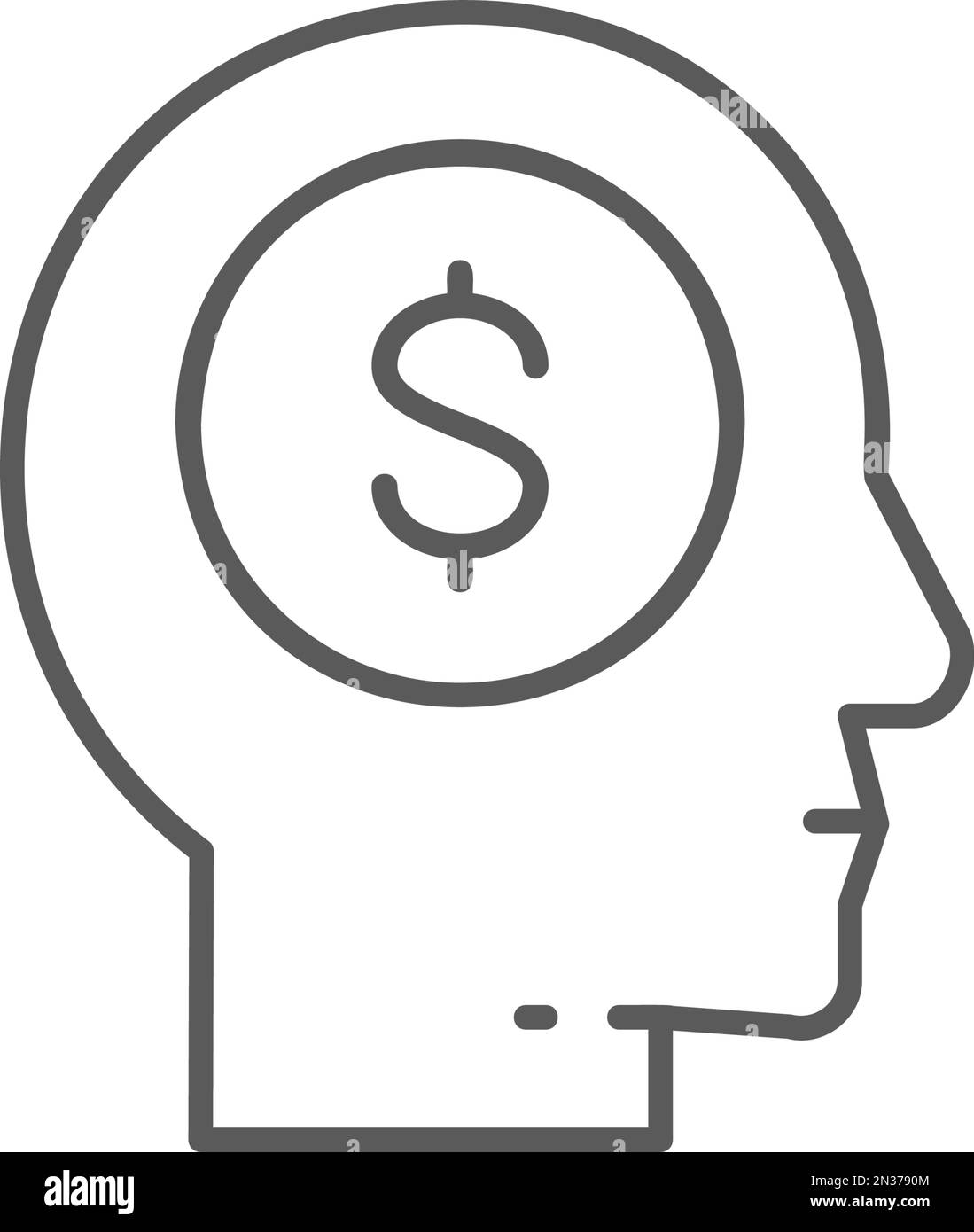 Human head and coin, give back, money lineal icon. Finance, payment ...