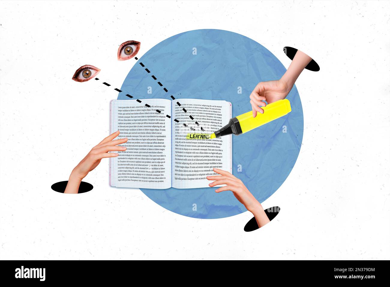 Magazine creative poster banner collage of bizarre human prepare test ...