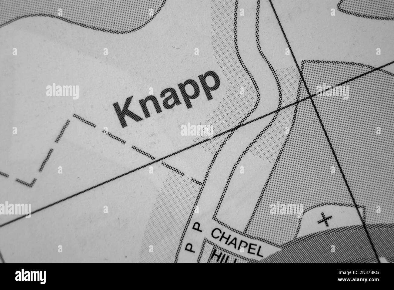Knapp village, Hampshire, United Kingdom atlas map town name - black ...