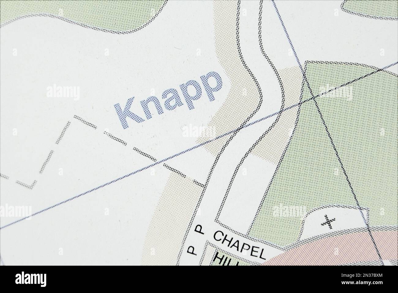 Knapp village, Hampshire, United Kingdom atlas map town name - line ...
