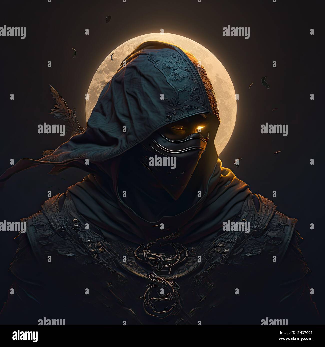 Japan yakuza geisha with fox and katana art hi-res stock photography ...