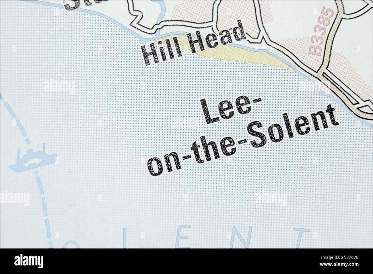 Lee-on-the-Solent, Hampshire, United Kingdom atlas map town name - line ...