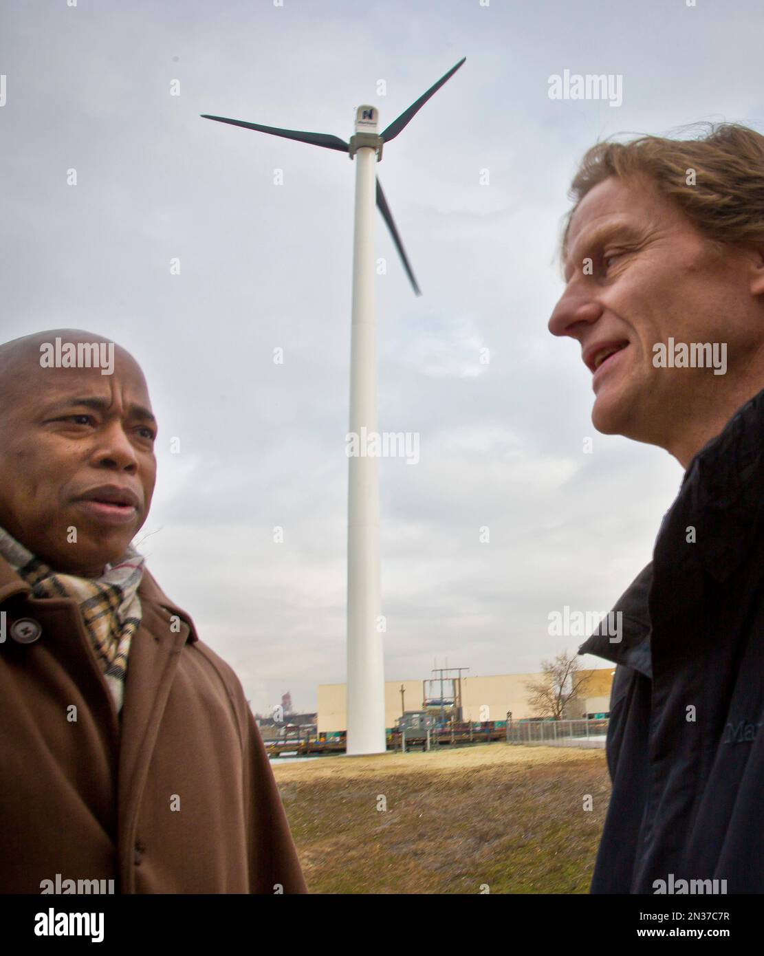 Brooklyn Borough President Eric Adams, left, and Sims Municipal ...
