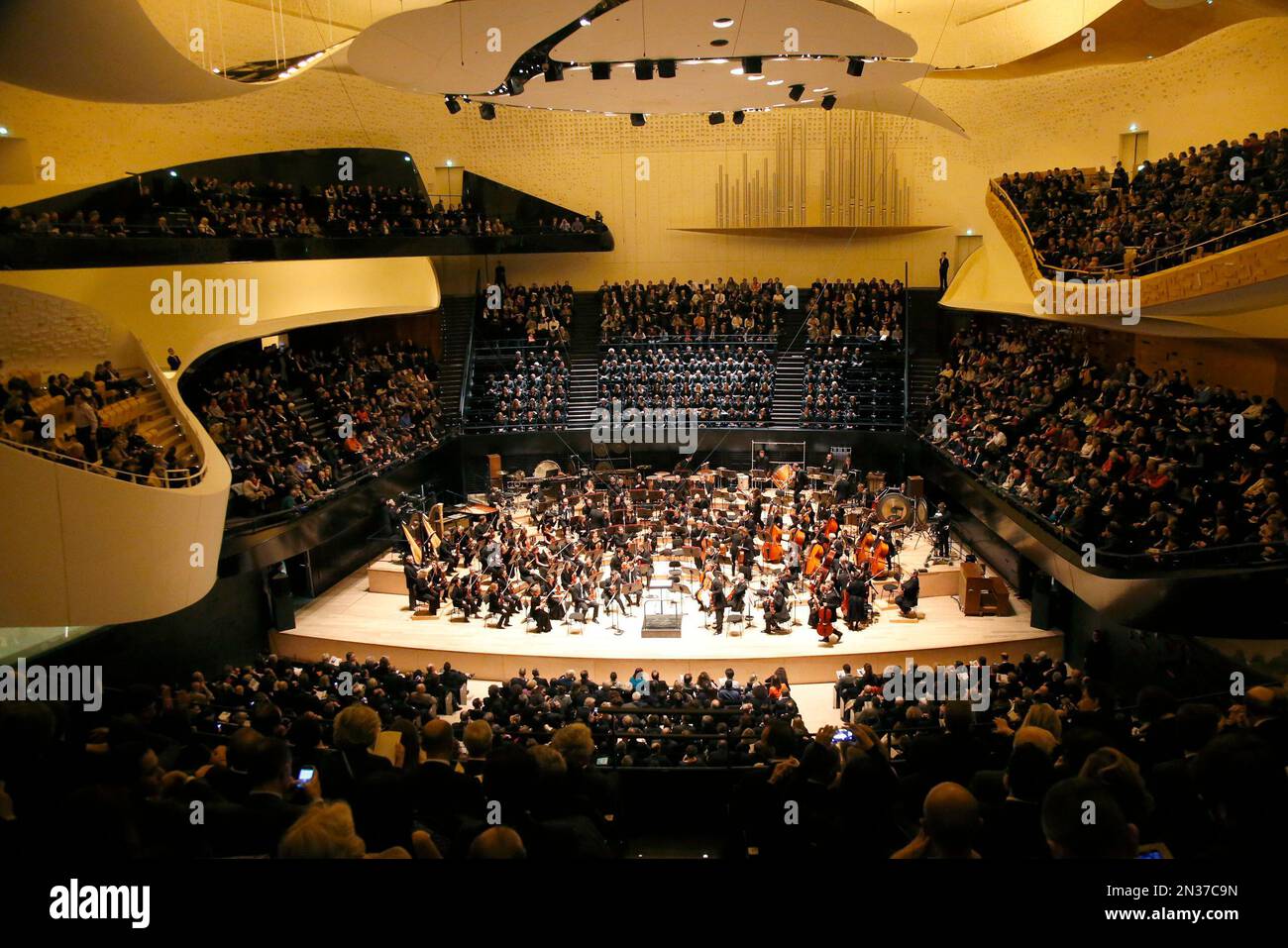 A general view of the new Paris Philharmonie concert hall in Paris ...