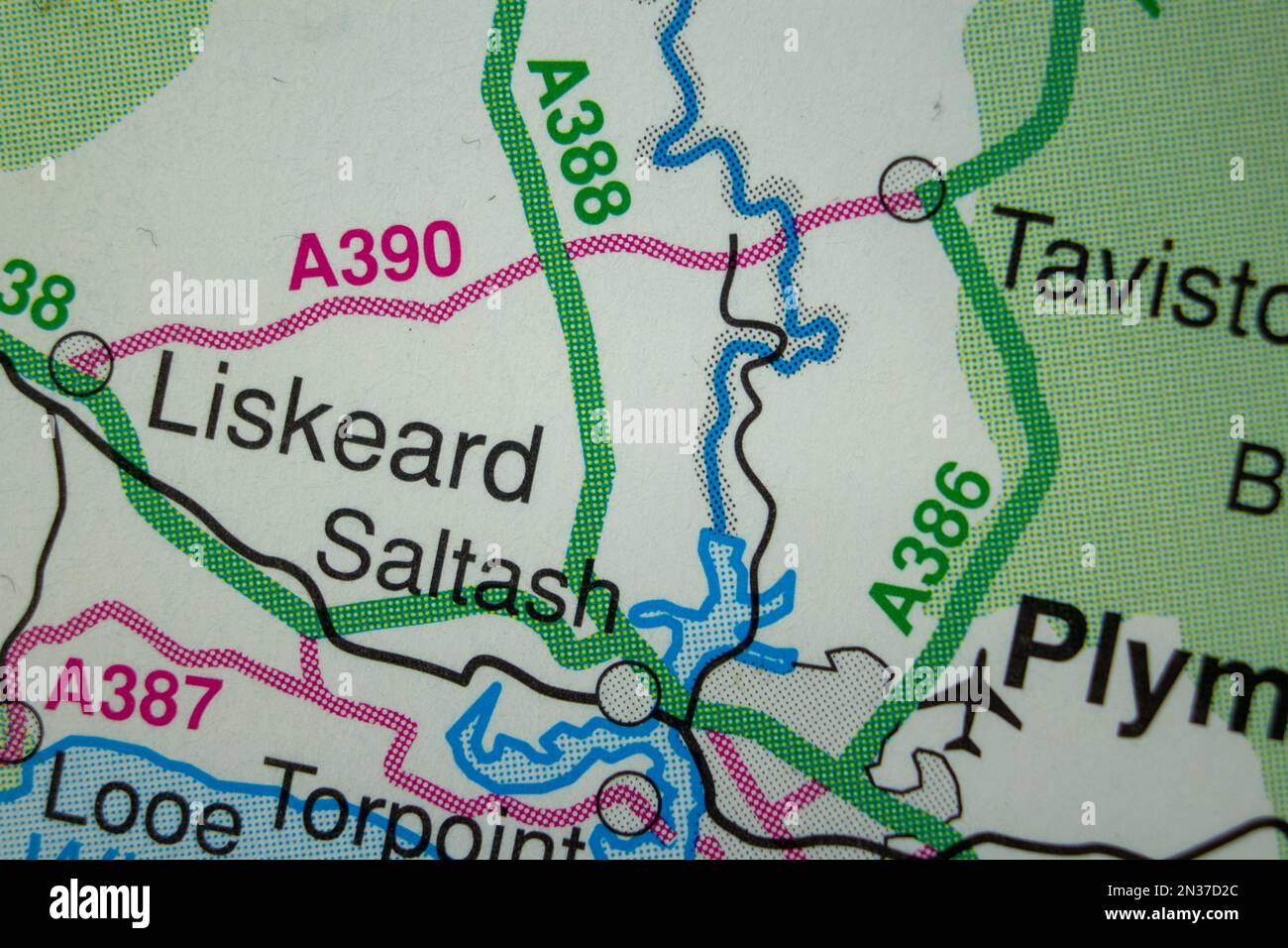 Liskeard, United Kingdom atlas map town name Stock Photo - Alamy