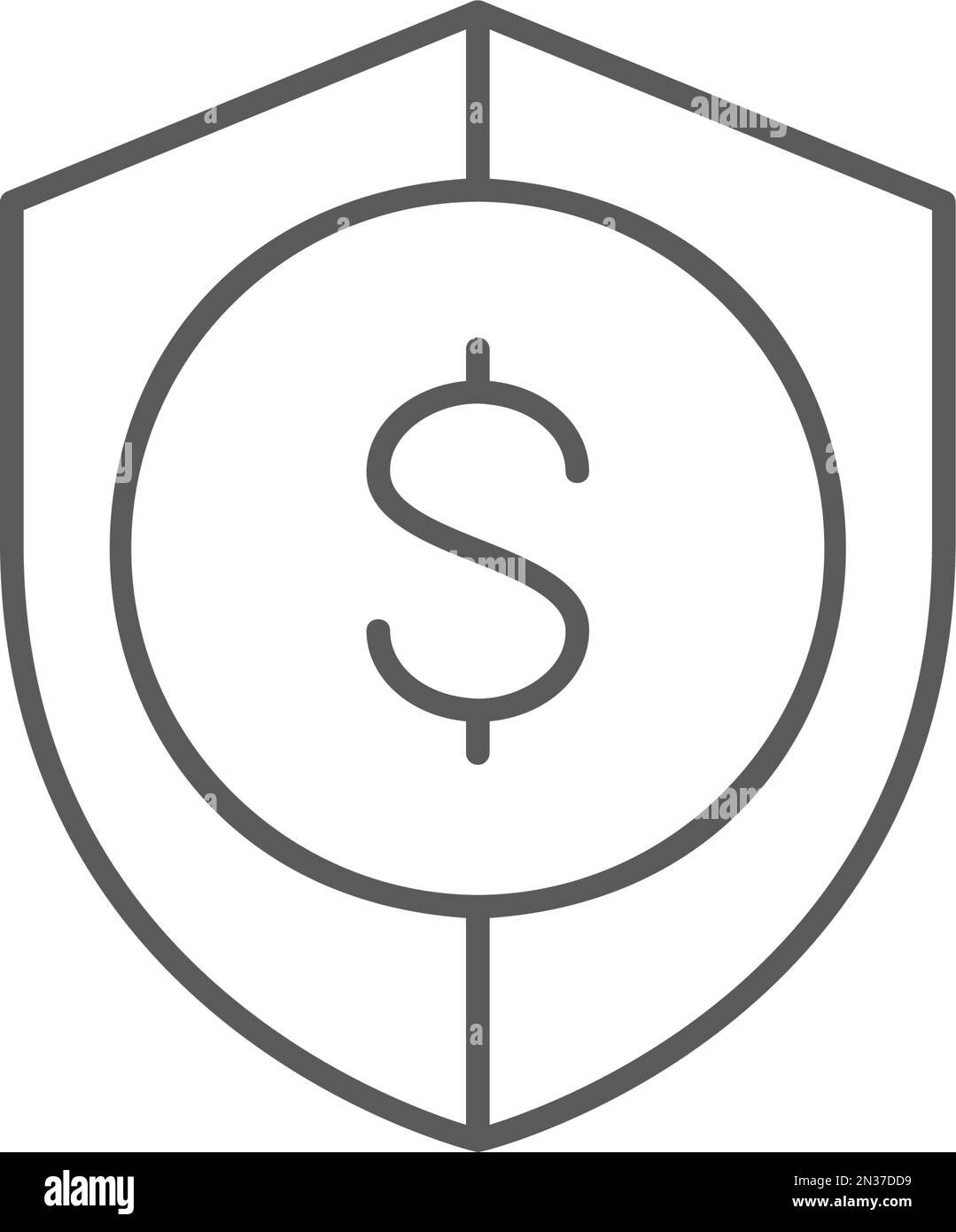 Protection money, shield with coin, money safety , insurance lineal ...
