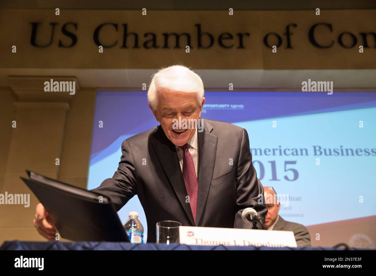 U.S. Chamber of Commerce President and CEO Thomas Donohue arrives for a ...
