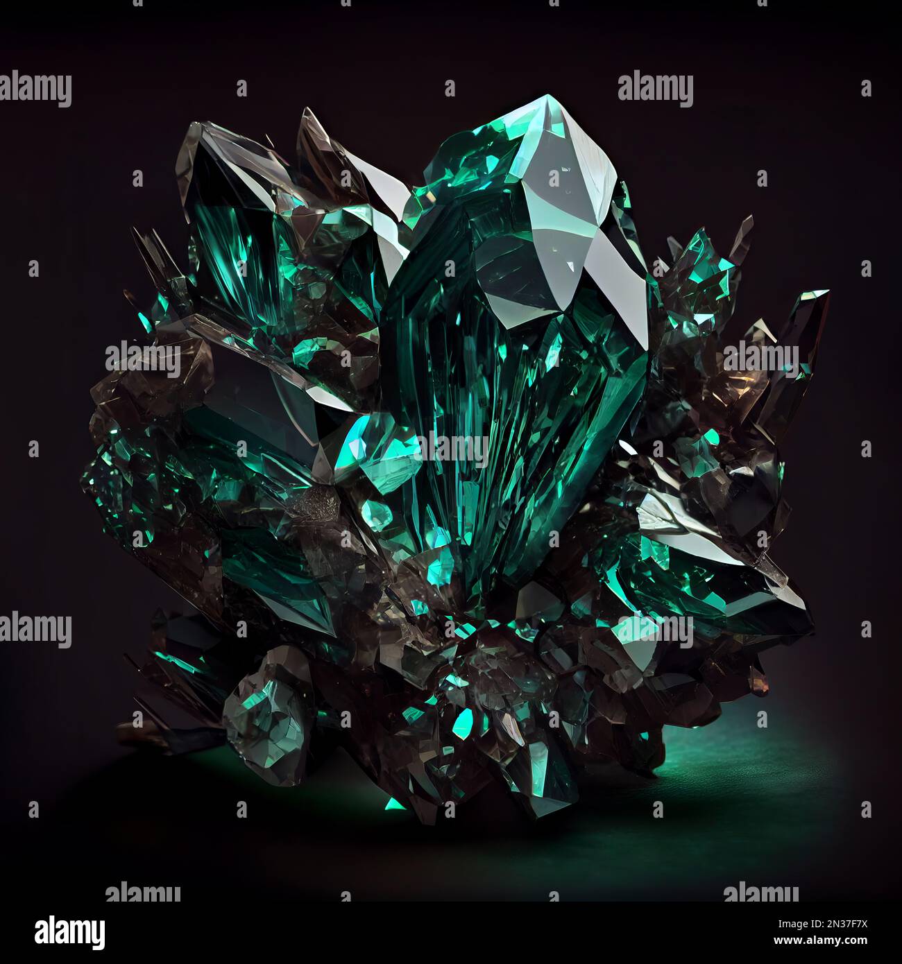 Shiny Crystal emerald gem isolated on black background. Natural ...