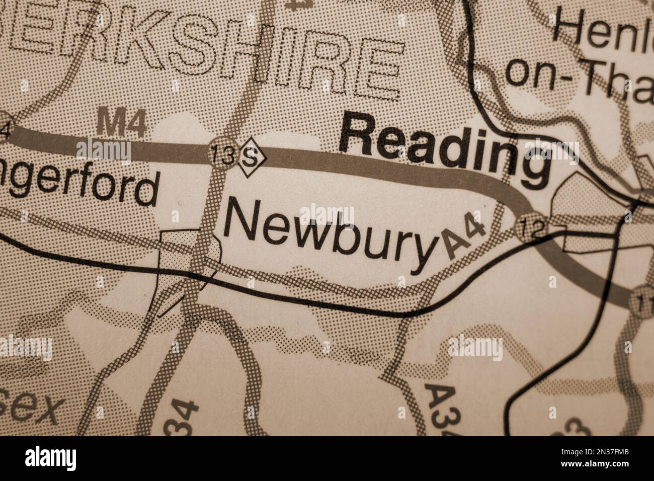 Newbury town map hi-res stock photography and images - Alamy