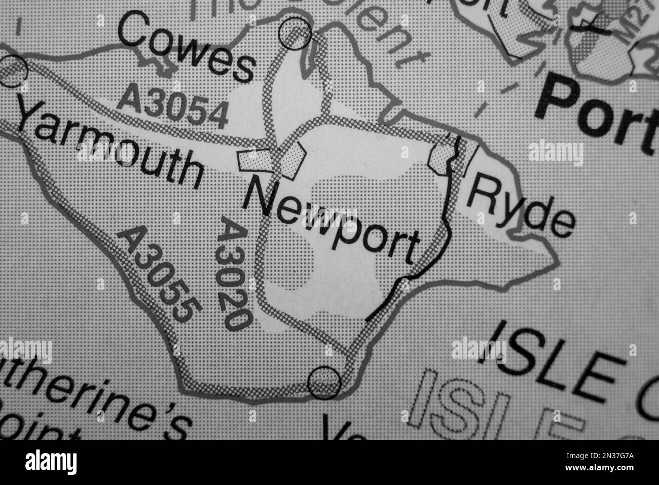 Newport, United Kingdom atlas map town name - black and white Stock ...