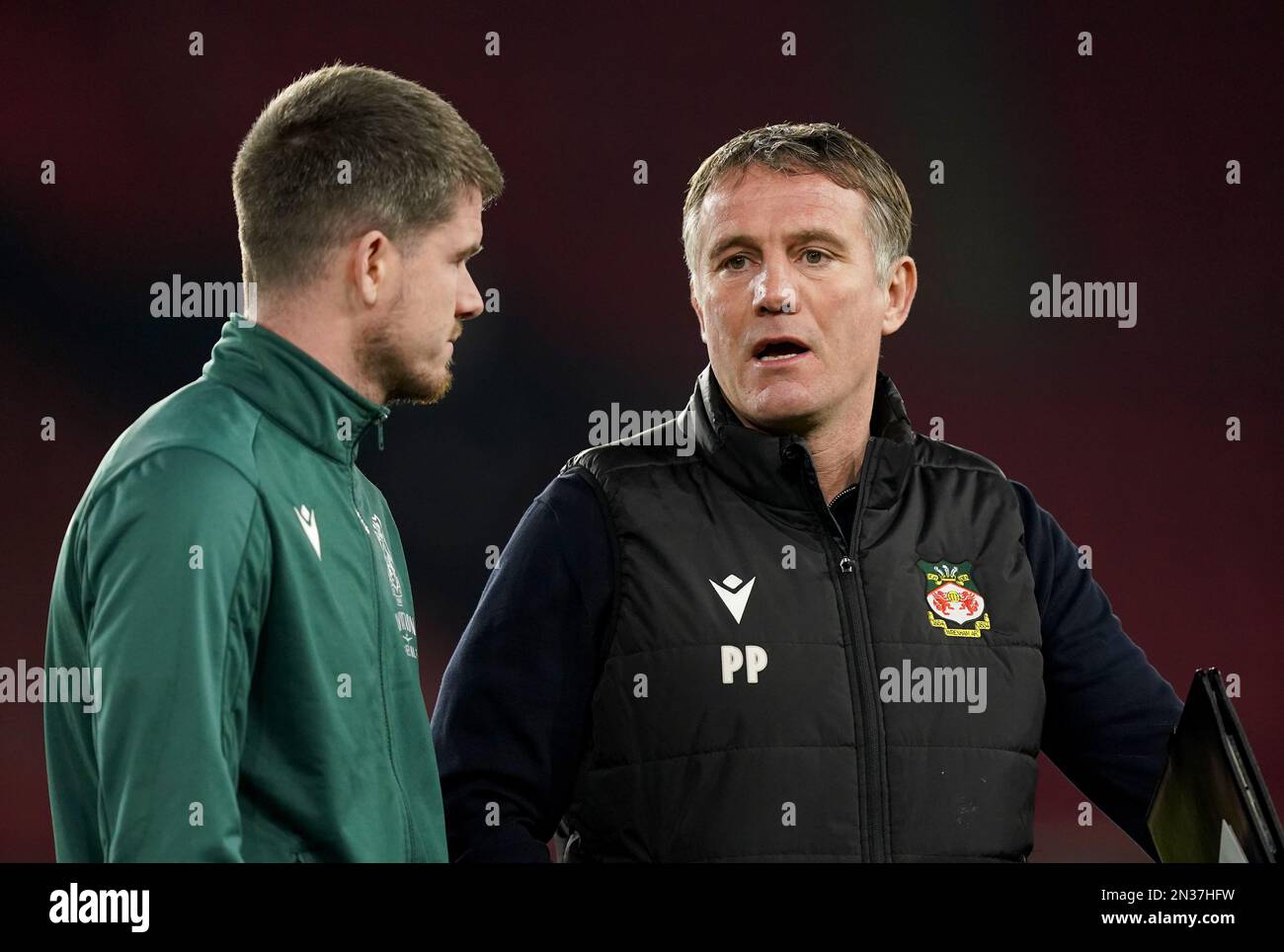 Wrexham manager Phil Parkinson (right) ahead of the FA Cup fourth round ...