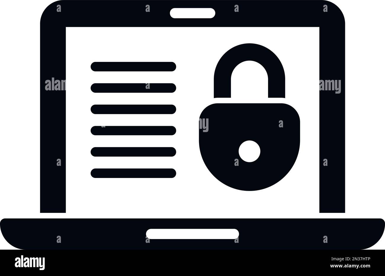 Laptop SSL certificate icon simple vector. Safety design. Security lock ...