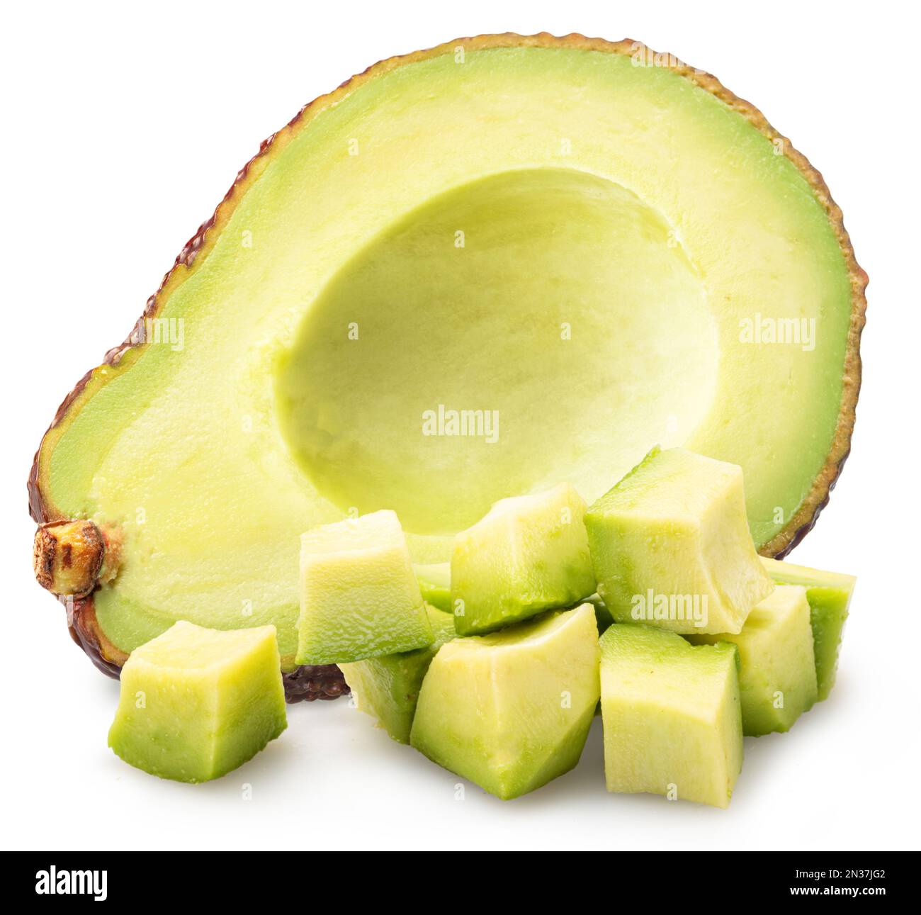 Cuts of avocado fruit isolated on white background Stock Photo - Alamy