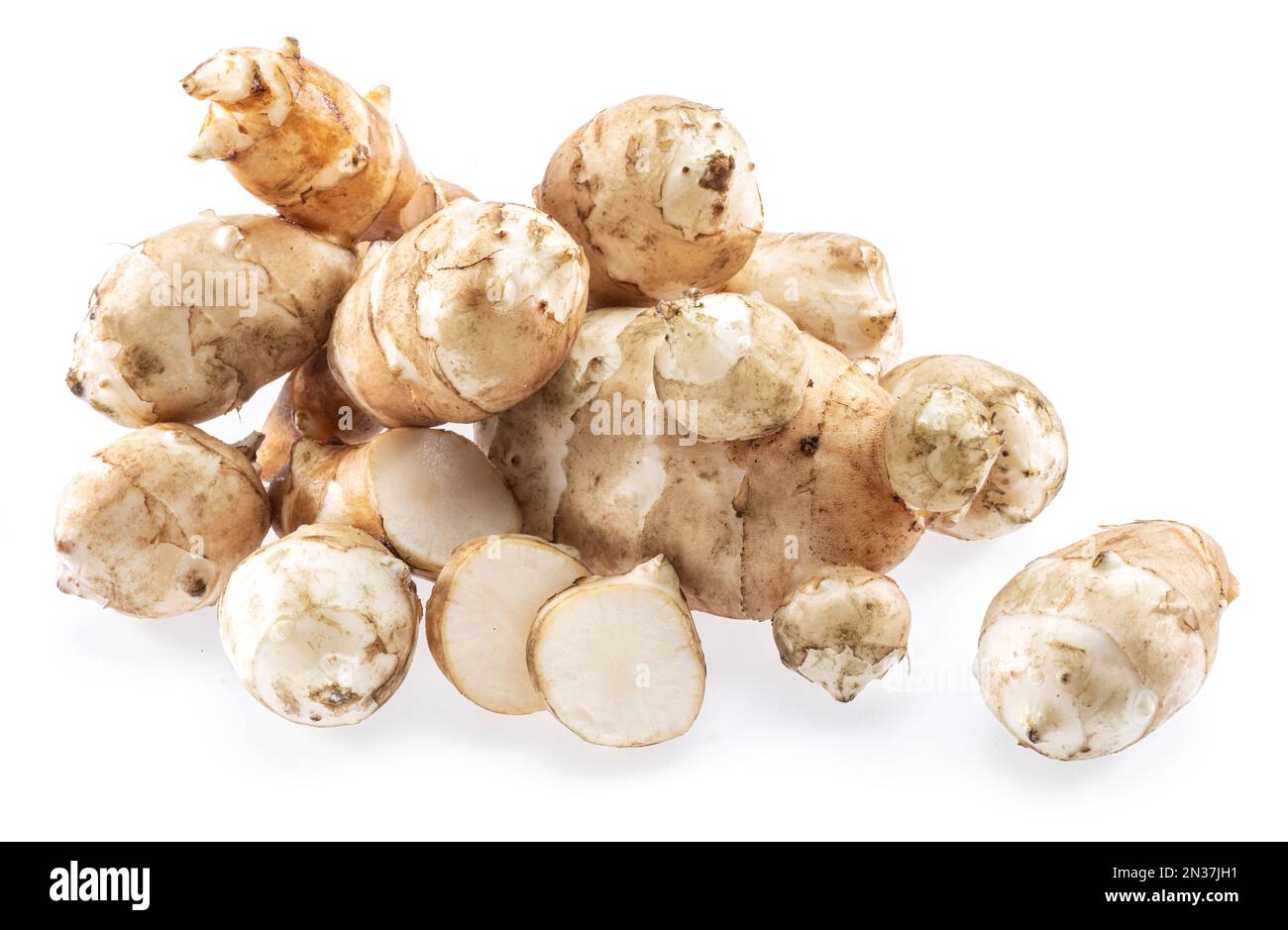Jerusalem artichoke roots isolated on white background Stock Photo - Alamy