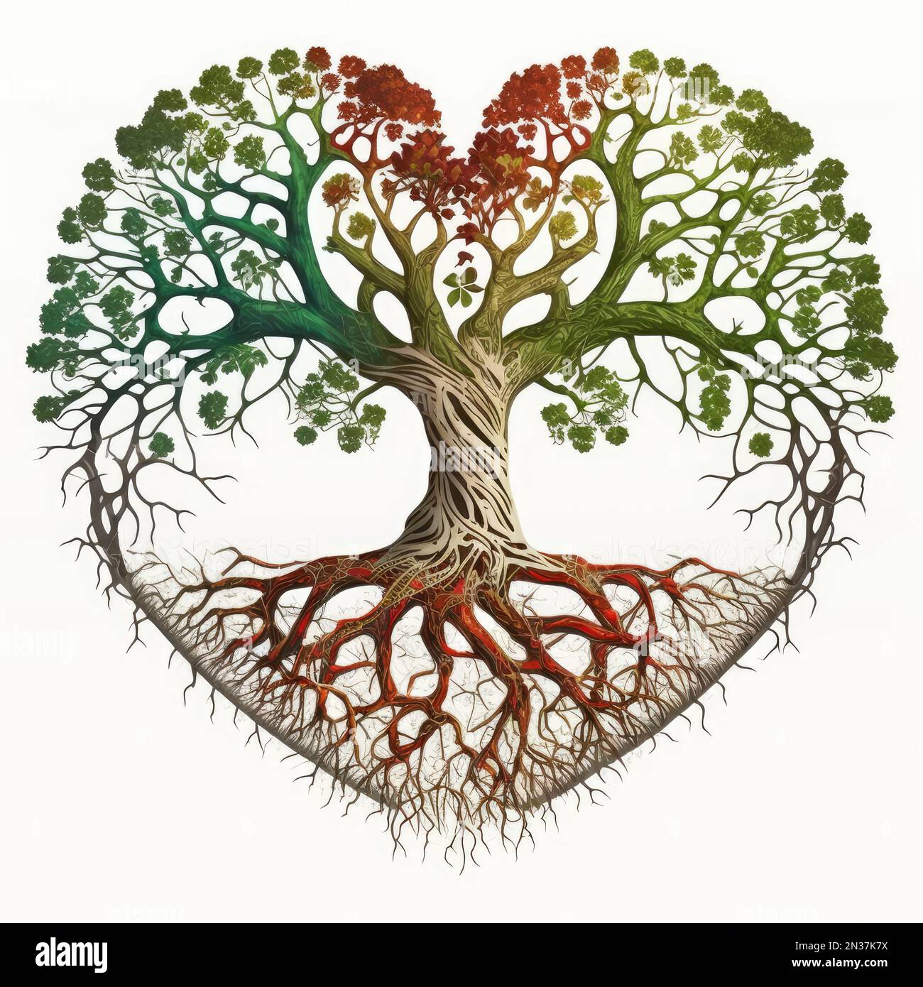 Tree Roots Drawing Heart