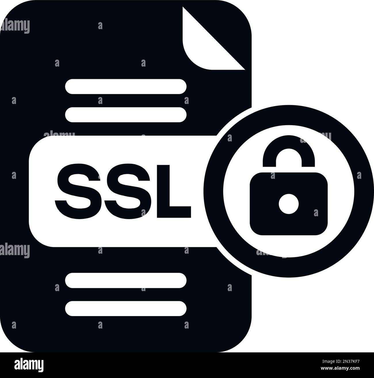 Secured SSL certificate icon simple vector. Web data. Online protection ...