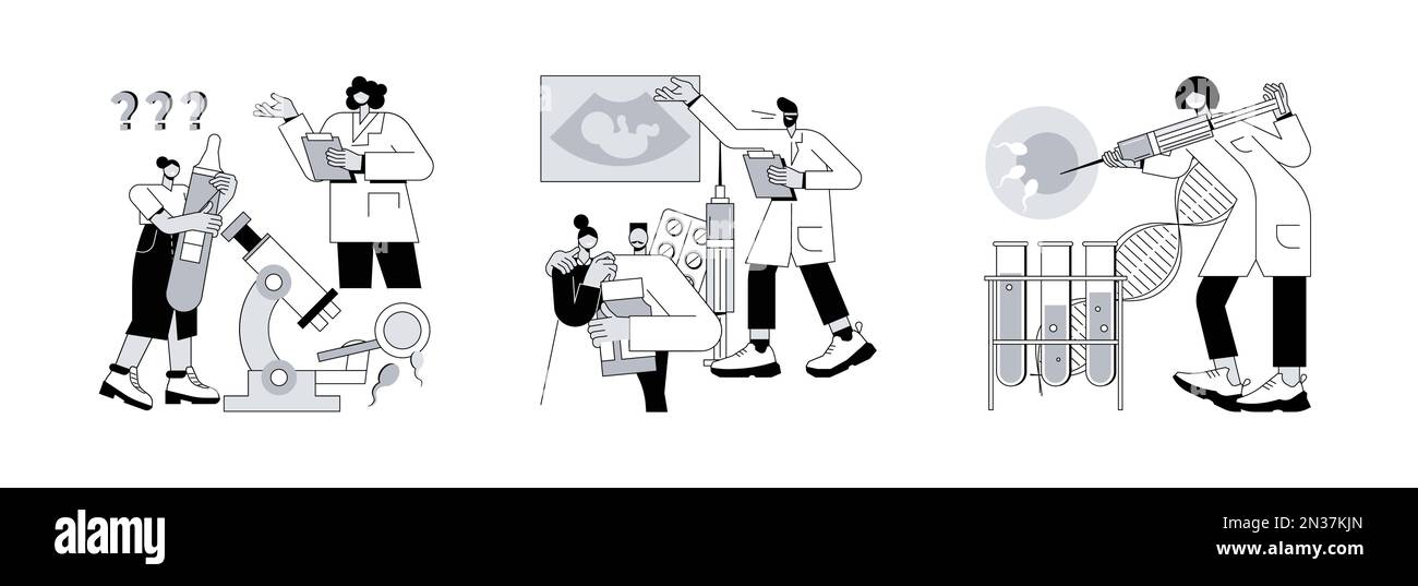 Fertility clinic abstract concept vector illustration set. Infertility ...