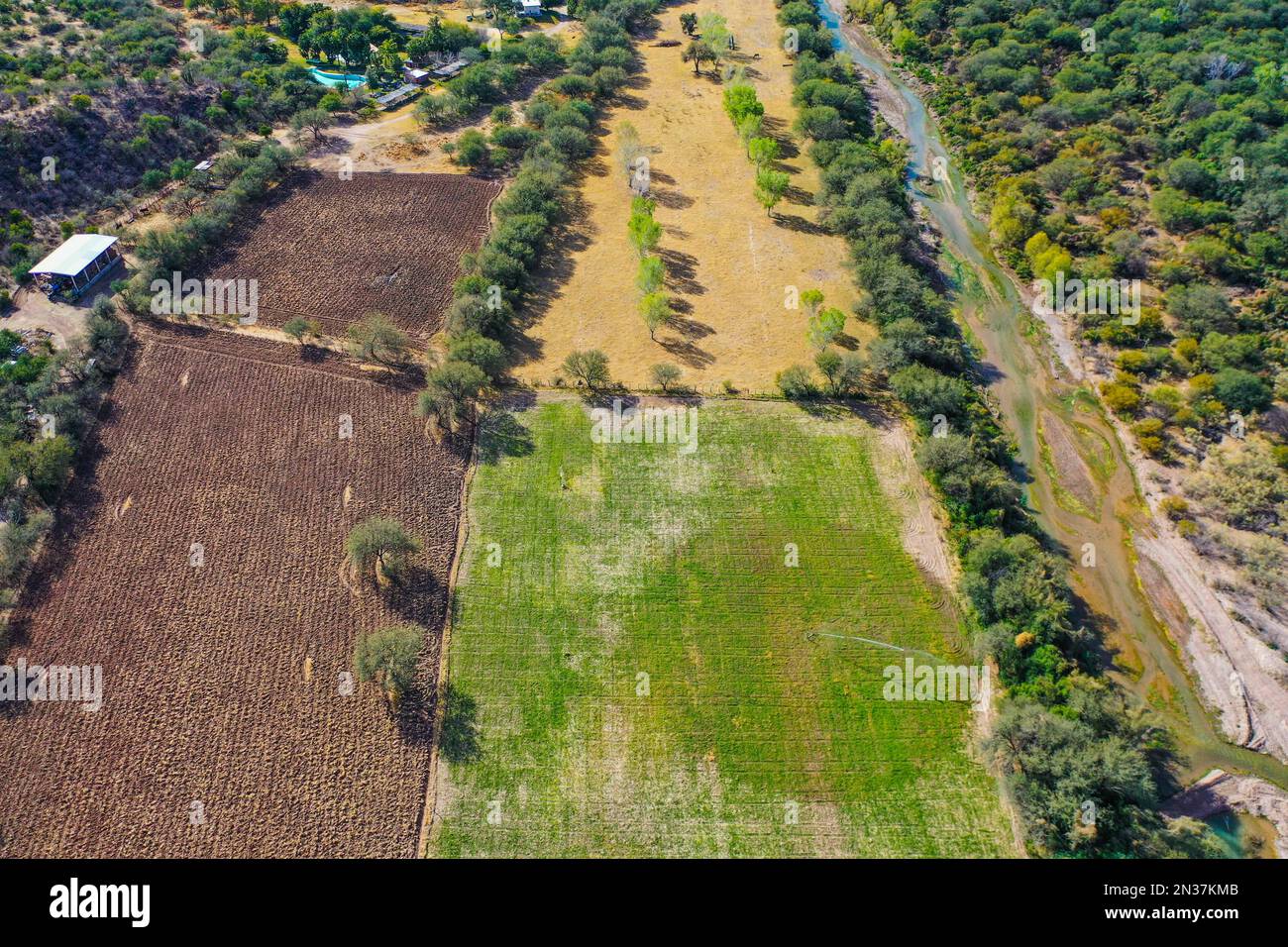 Sprinklers for irrigation of El Gavilán plot in Ures, Sonora Mexico ...
