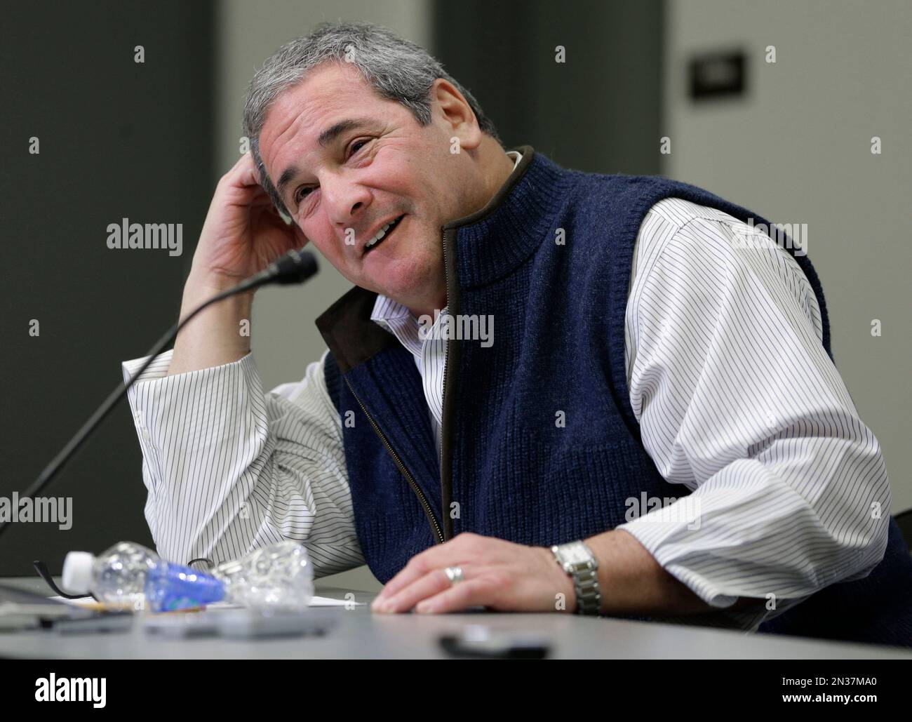 Carolina Panthers general manager Dave Gettleman answers a question ...