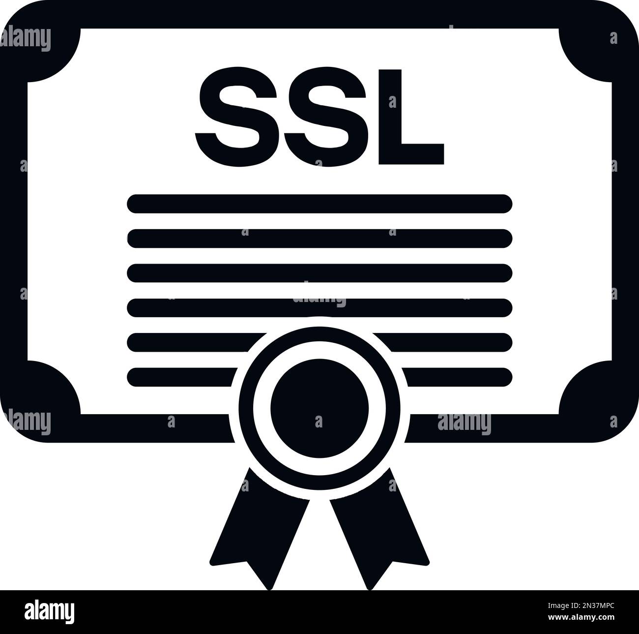 Ssl Certificate Diploma Icon Simple Vector Web Data Padlock Safety