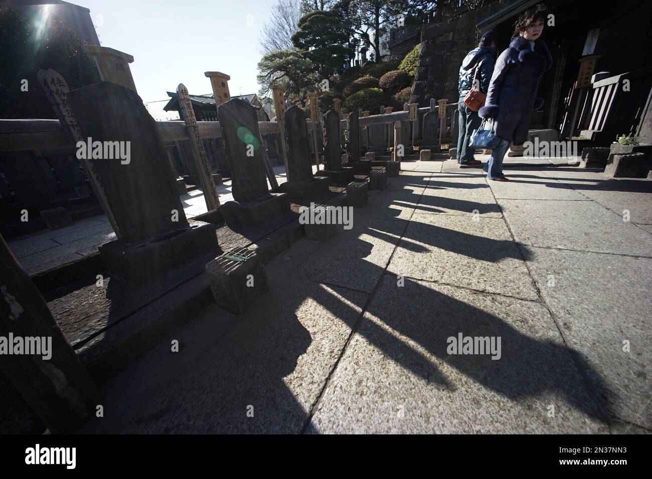 In this Jan. 8, 2015 photo, people visit the graves of the “47 ronin ...