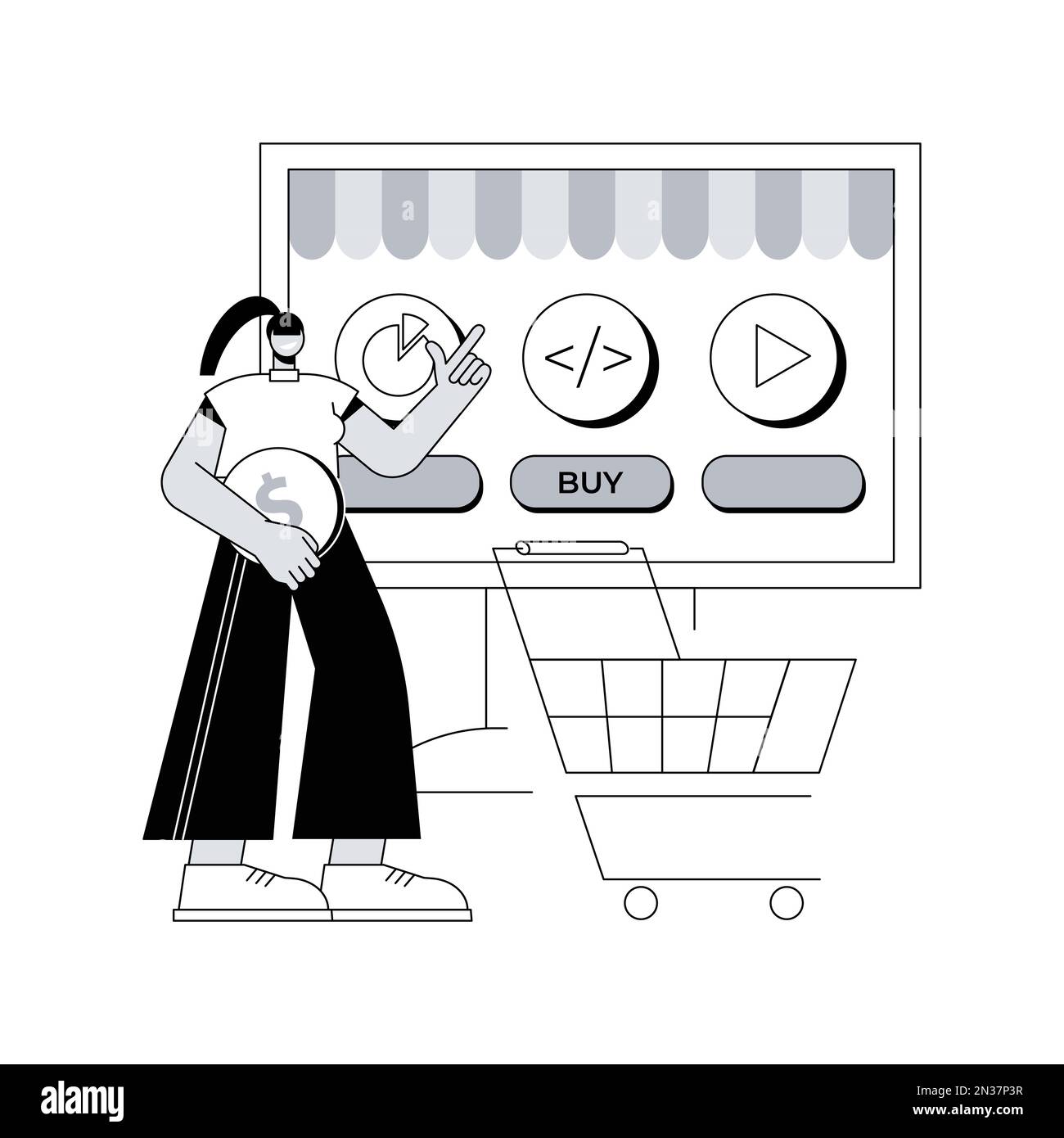 Digital service marketplace abstract concept vector illustration. Ready ...