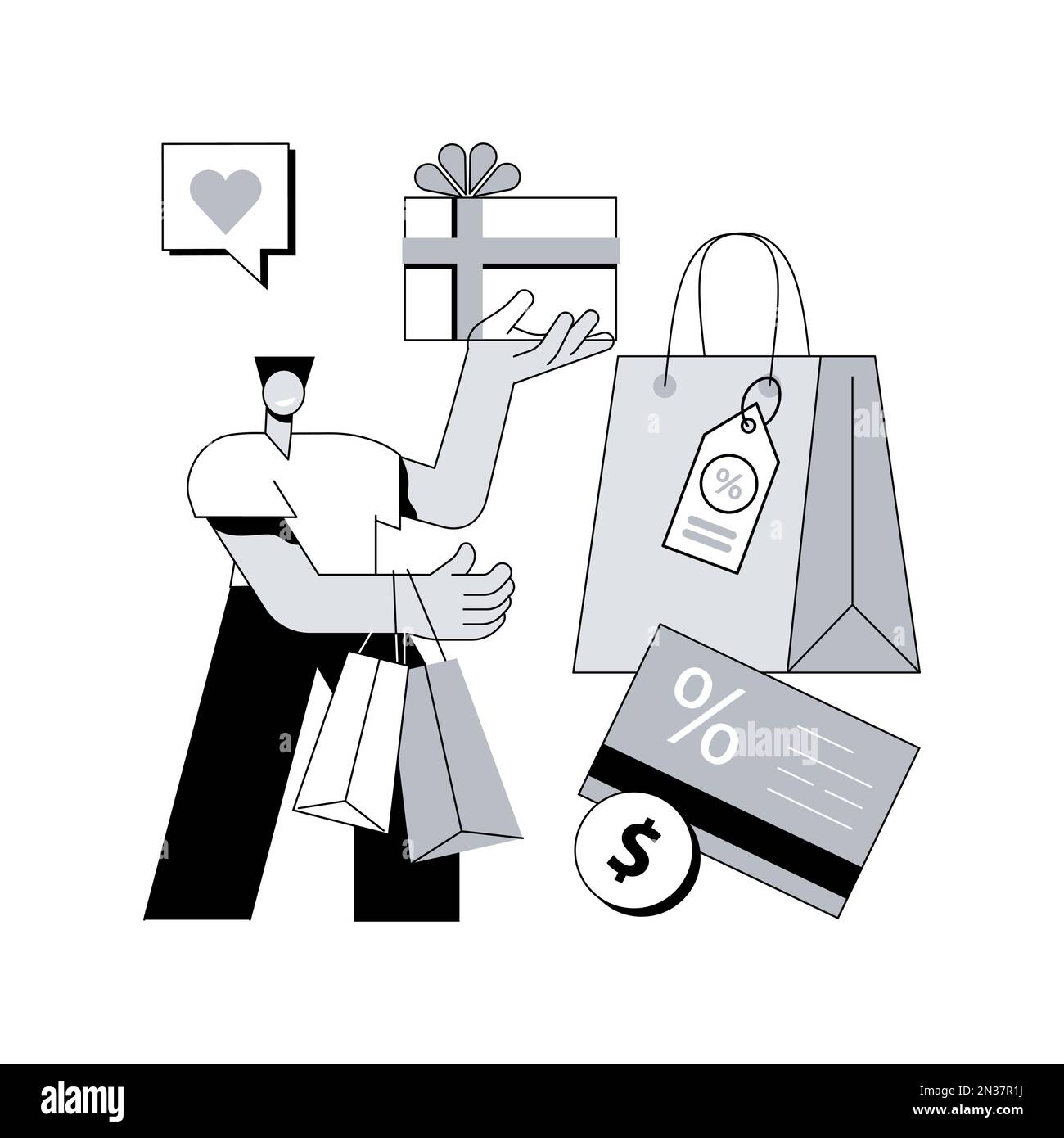 Promotional mix abstract concept vector illustration. Combination of ...