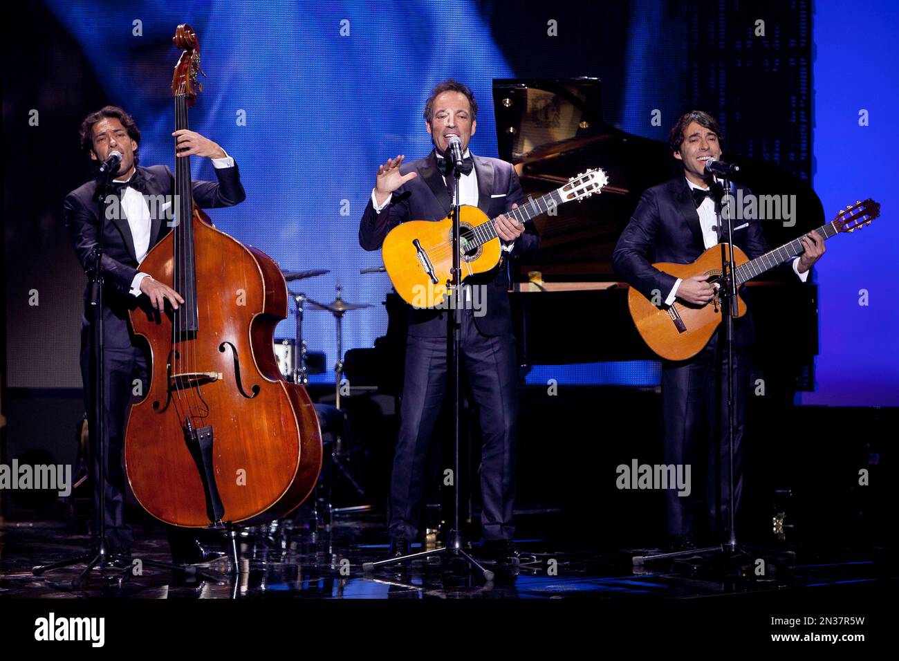 Spanish music band 'Cafe Quijano' perform during the ceremony of the ...