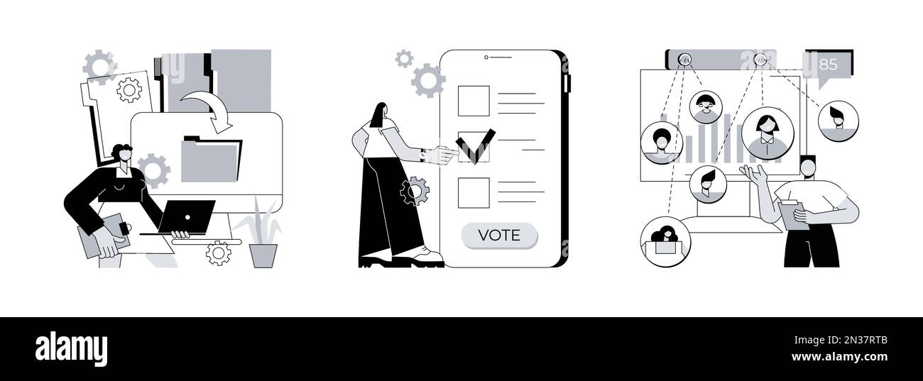 Digitalization abstract concept vector illustration set. Digital ...