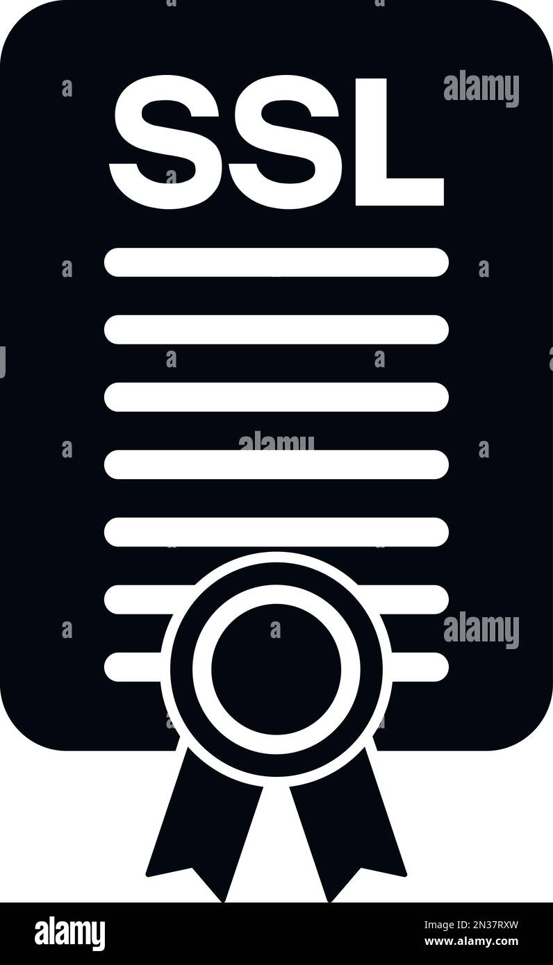 Digital SSL certificate icon simple vector. Secure website. Safety ...