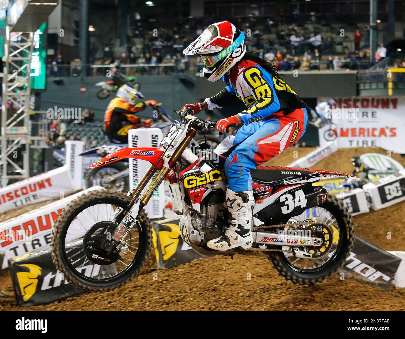 Malcolm Stewart (34) during the Monster Energy Supercross race on ...