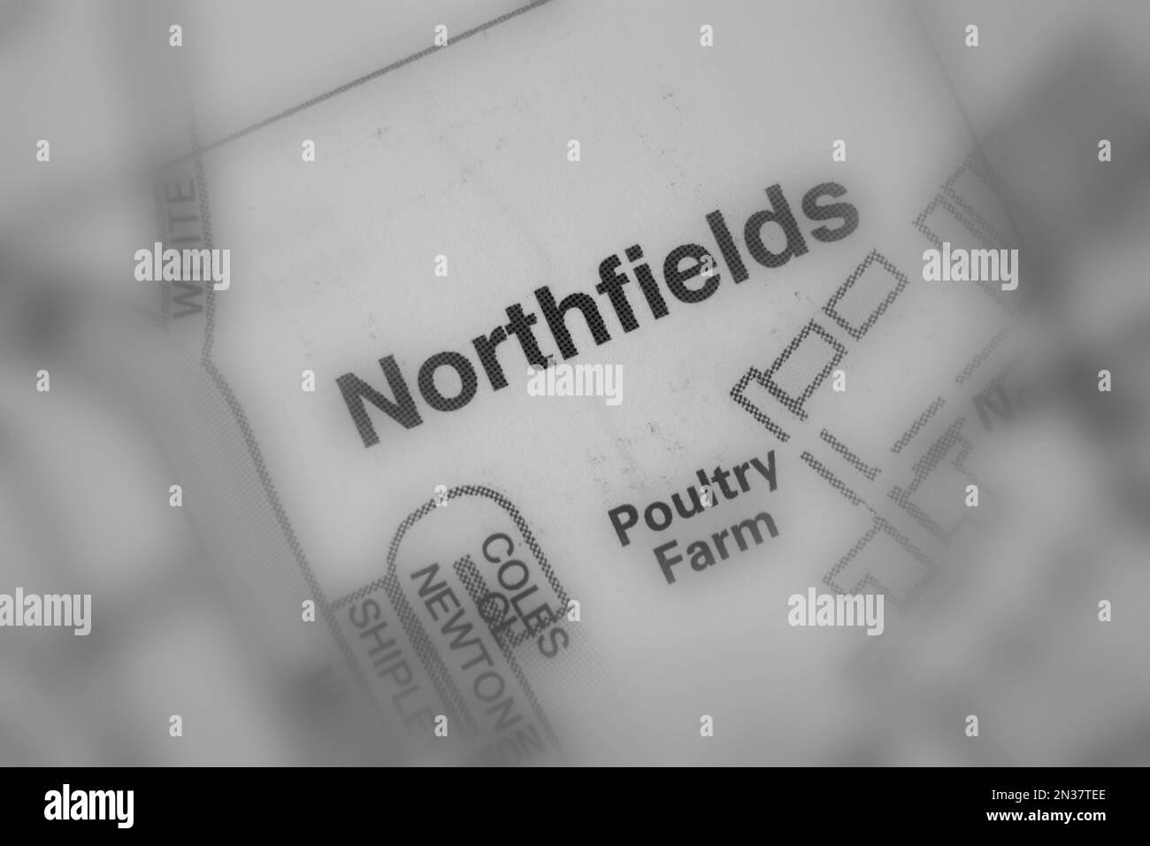 Northfields village, Hampshire, United Kingdom atlas map town name tilt ...