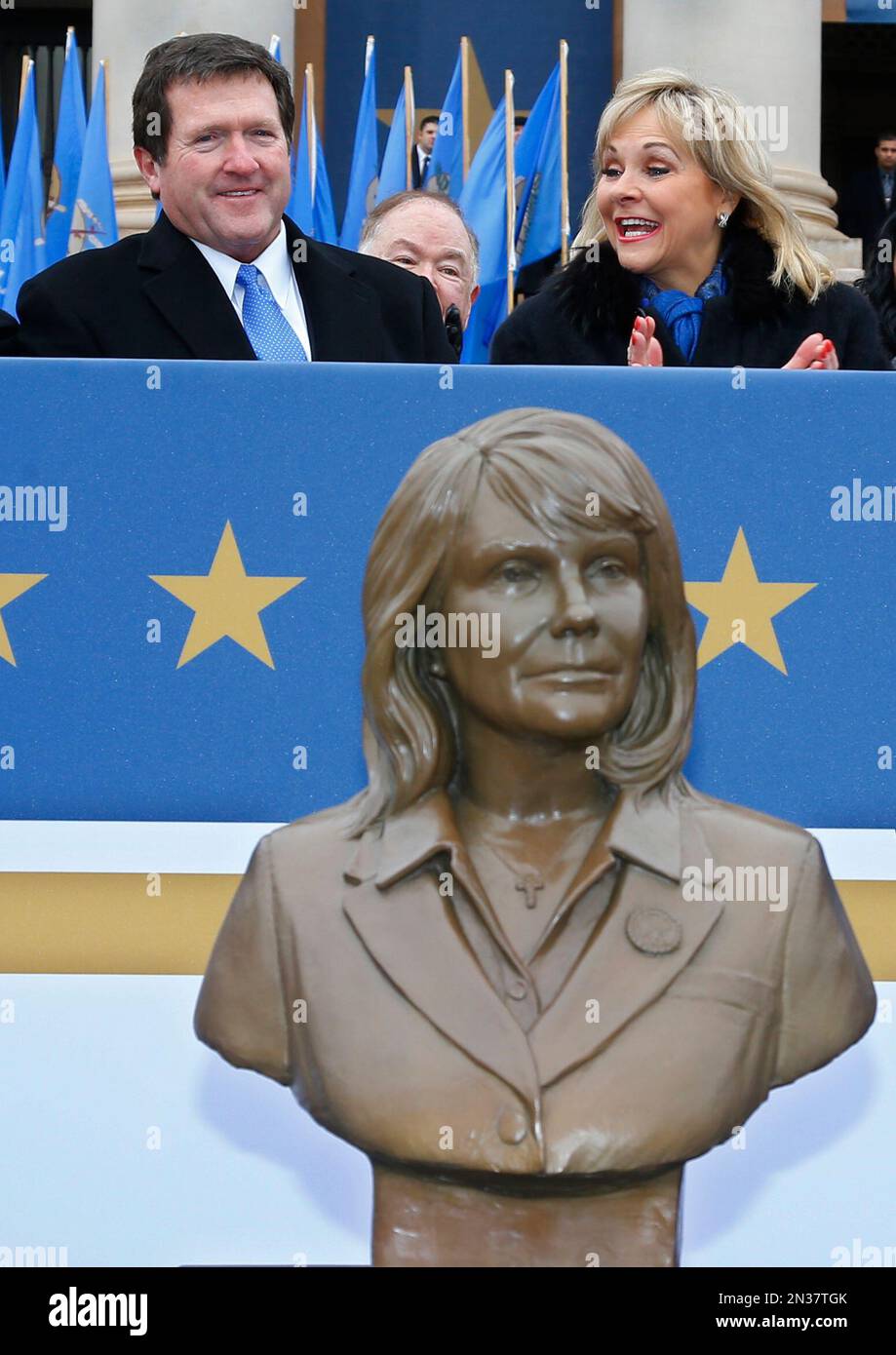 Oklahoma Gov. Mary Fallin, right, and her husband, Wade Christensen ...