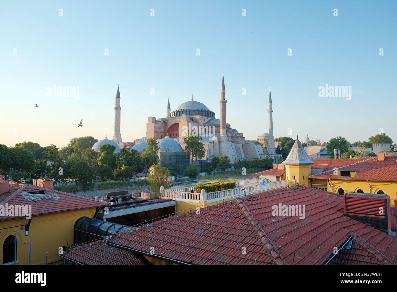 Beautiful view of Hagia Sophia Grand Mosque in Istanbul, Turkey ...