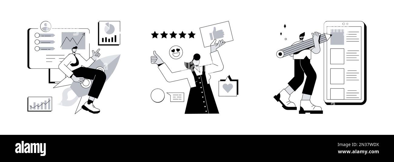 Customer Behavior Analysis Abstract Concept Vector Illustration Set Data Driven Marketing User