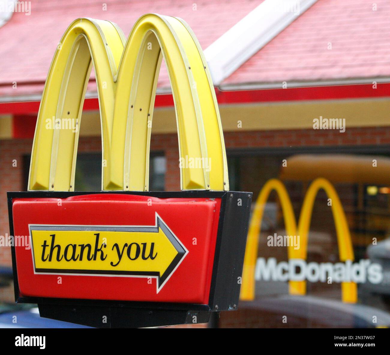 FILE - This Oct. 14, 2009 file shows the red and yellow signs with the ...