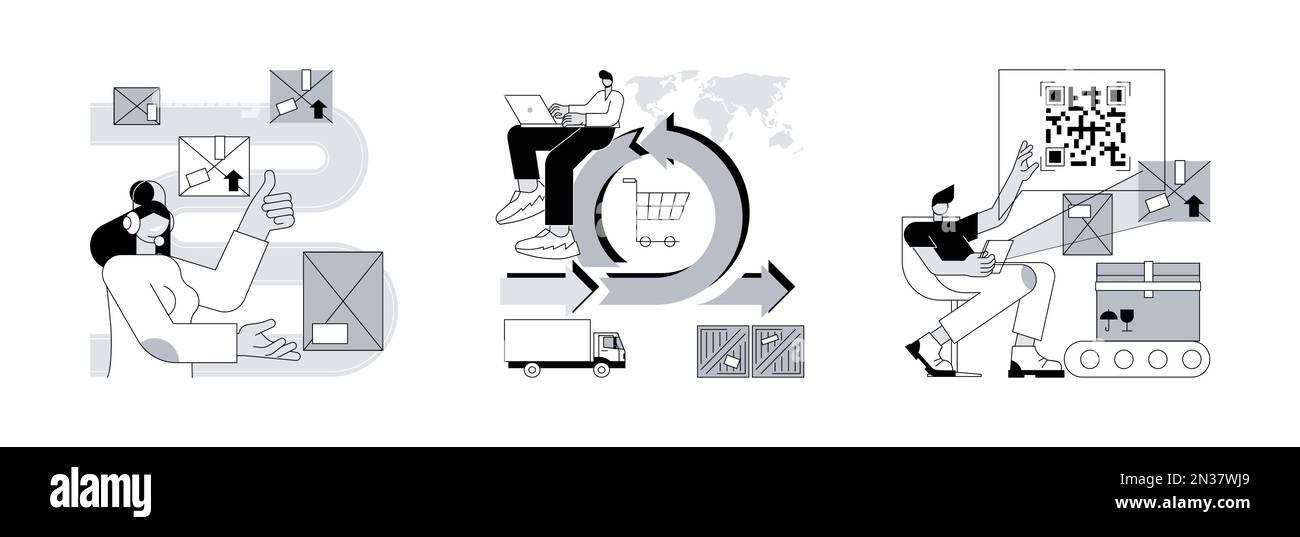 Warehouse modern technology abstract concept vector illustration set ... Warehouse modern technology abstract concept vector illustration set ...