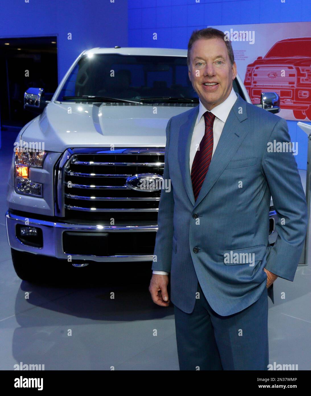 Ford Motor Co., Executive Chairman Bill Ford stands by a F-150 truck ...