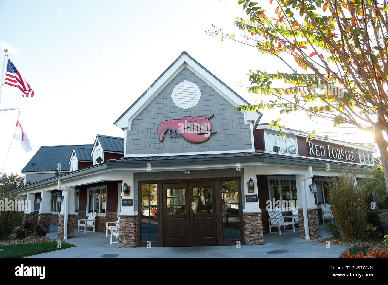 Exterior of a Red Lobster restaurant. (Brian Blanco/AP Images for Red ...