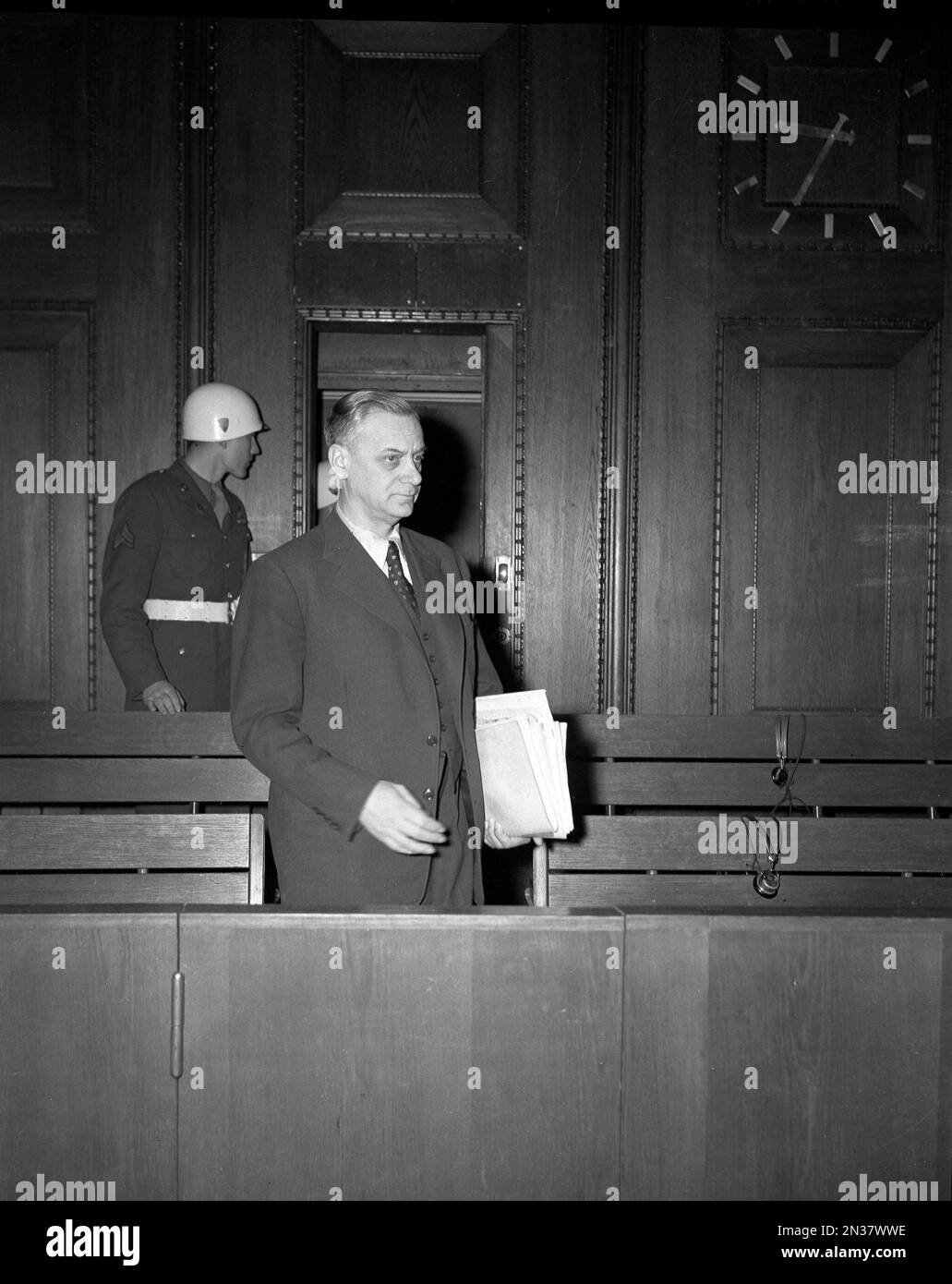 Nazi ideologist Alfred Rosenberg is shown in the courtroom during his ...