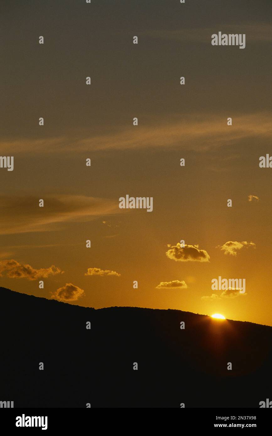 Sunset over Landscape Isle-aux-Coudres, Quebec, Canada Stock Photo - Alamy