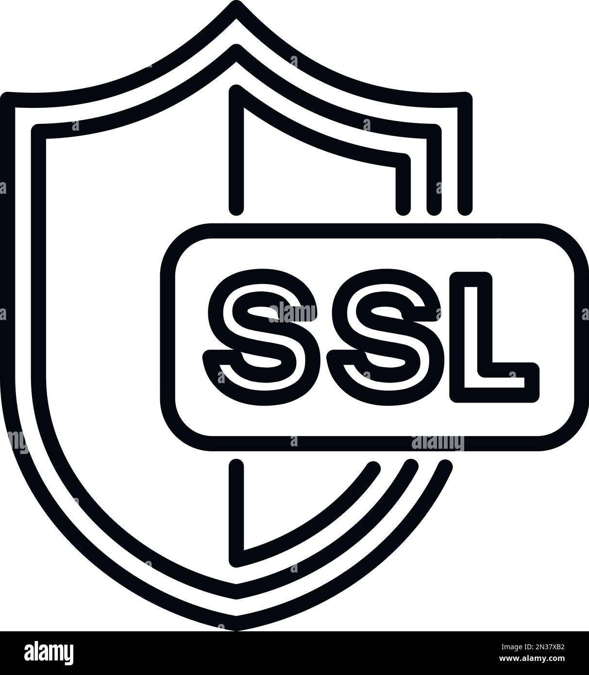 SSL certificate shield icon outline vector. Safe data. Safety security Stock Vector Image & Art ...